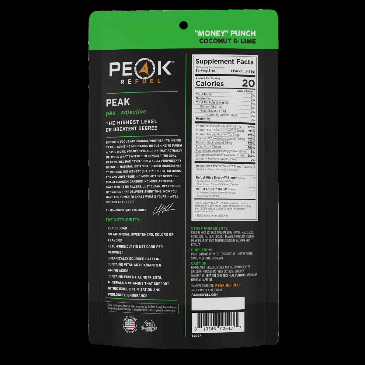 PEAK REFUEL CHAD MENDES "Money" Punch Coconut & Lime – STRIFARI